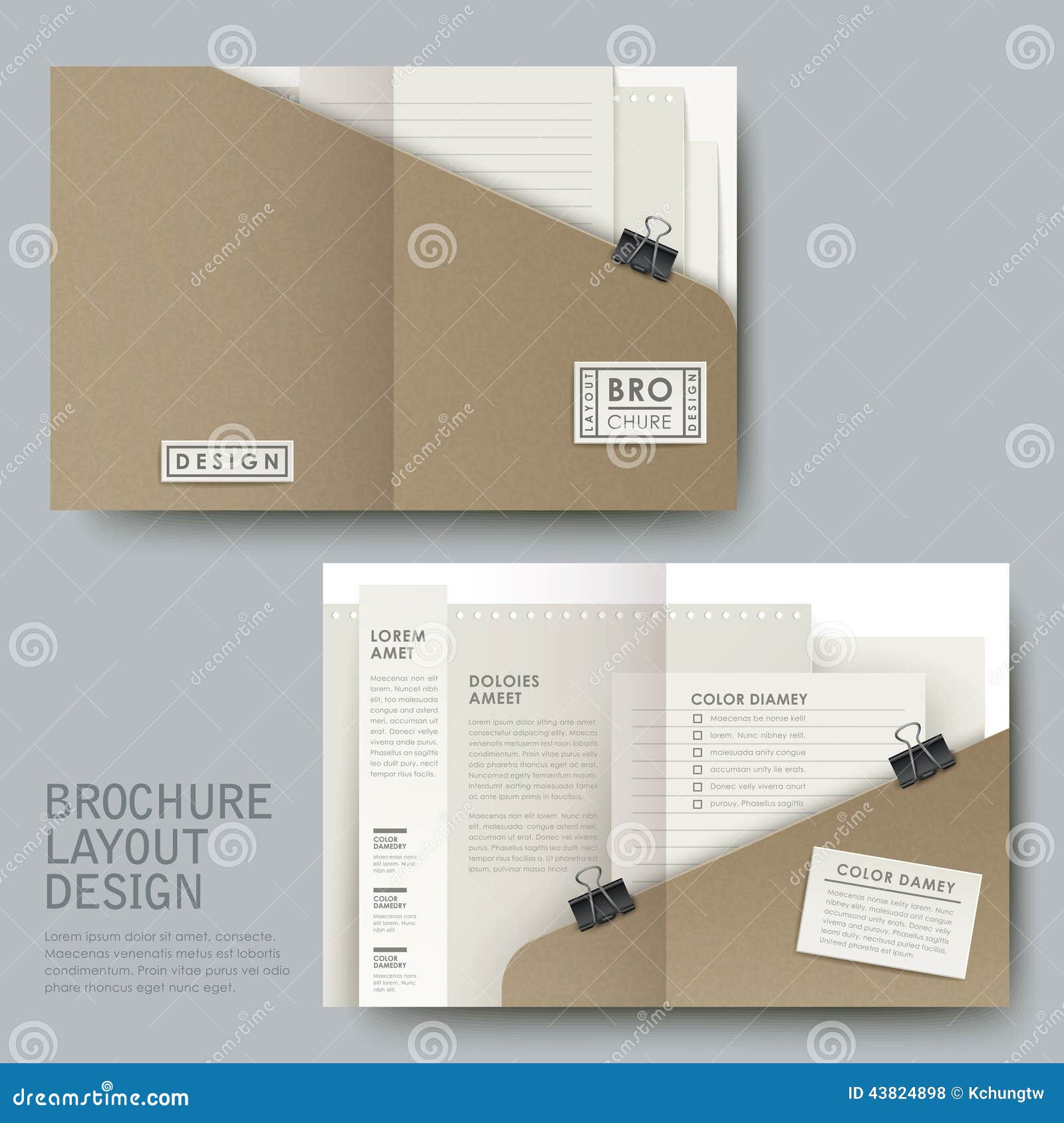 Modern Tri-fold Brochure Design Template With Red Background Stock ...