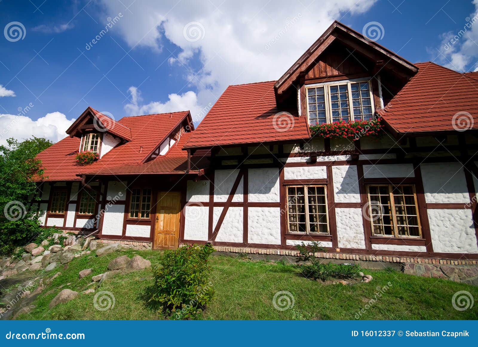 Modern half timber houses stock image. Image of architectural - 16012337
