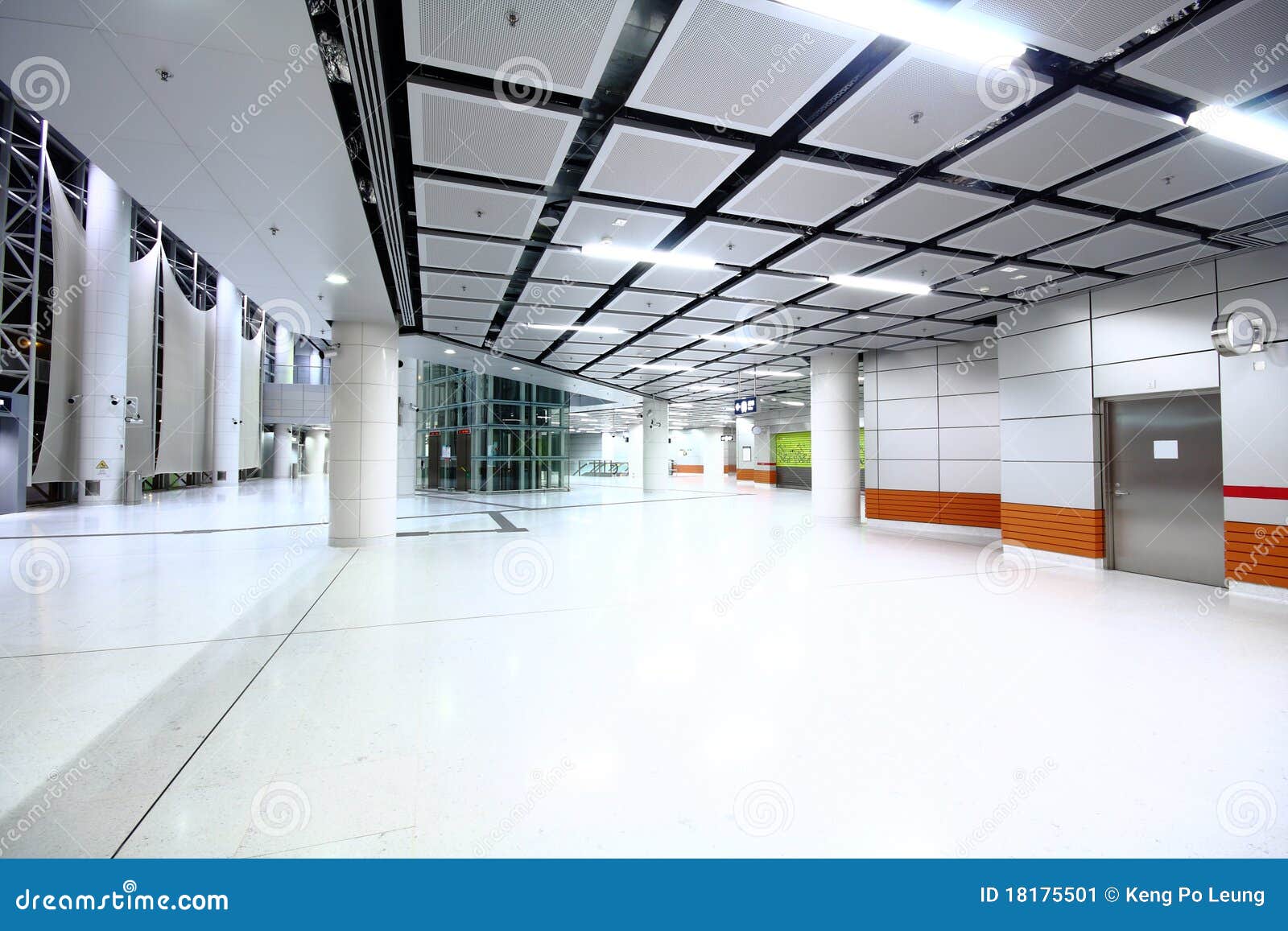 Modern hall in building. stock image. Image of concrete - 18175501