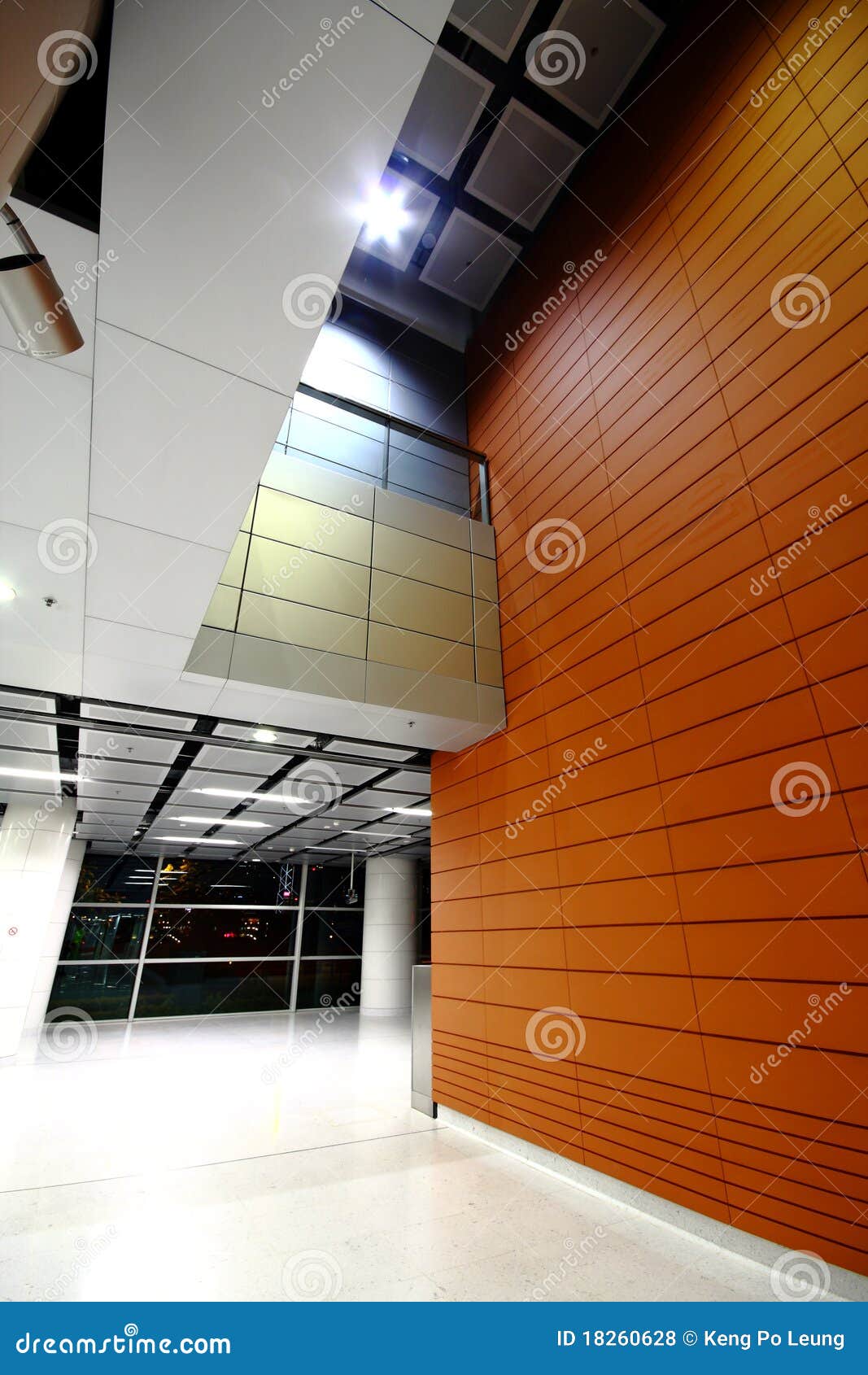 Modern hall in building. stock photo. Image of shape - 18260628