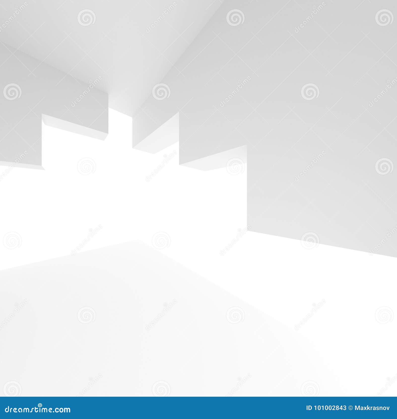 Modern Hall Interior Background. White Empty Room with Window Stock ...