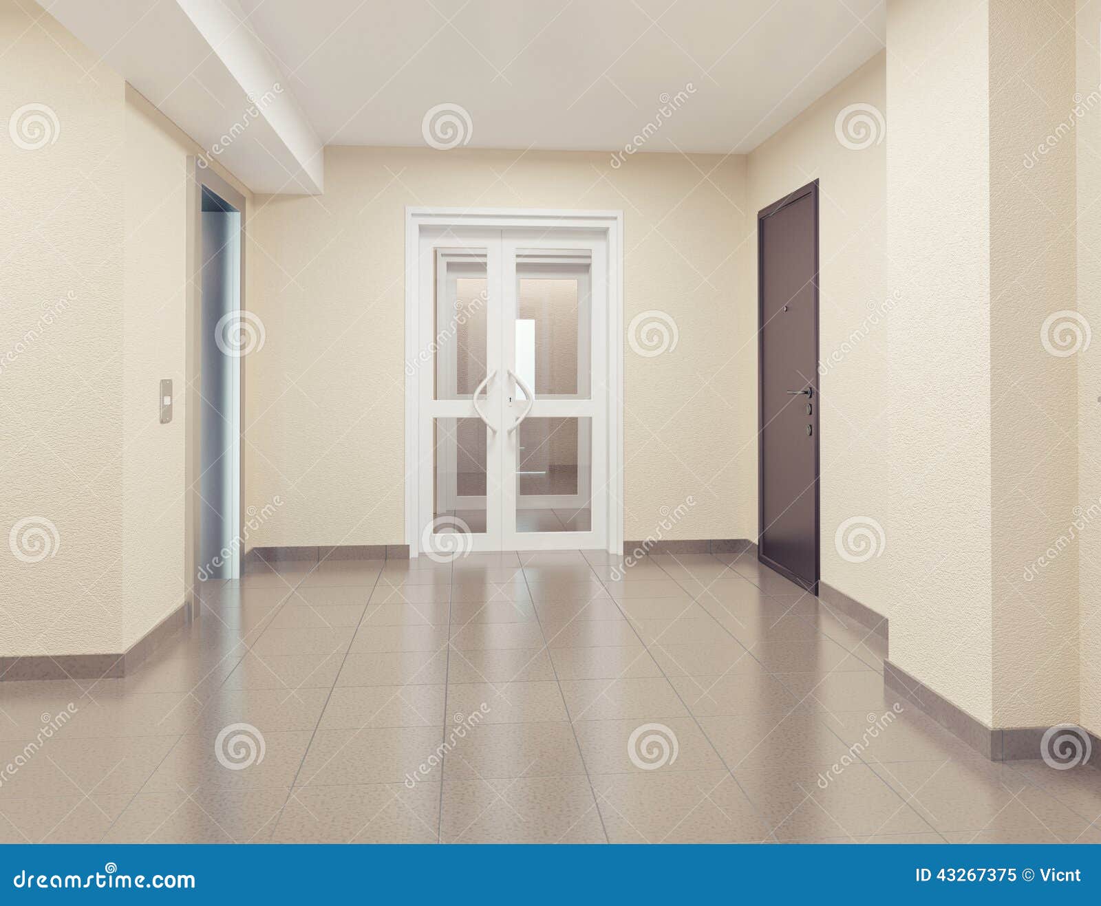 Modern Hall Wallpaper. White Indoor Texture Stock Photo | CartoonDealer ...
