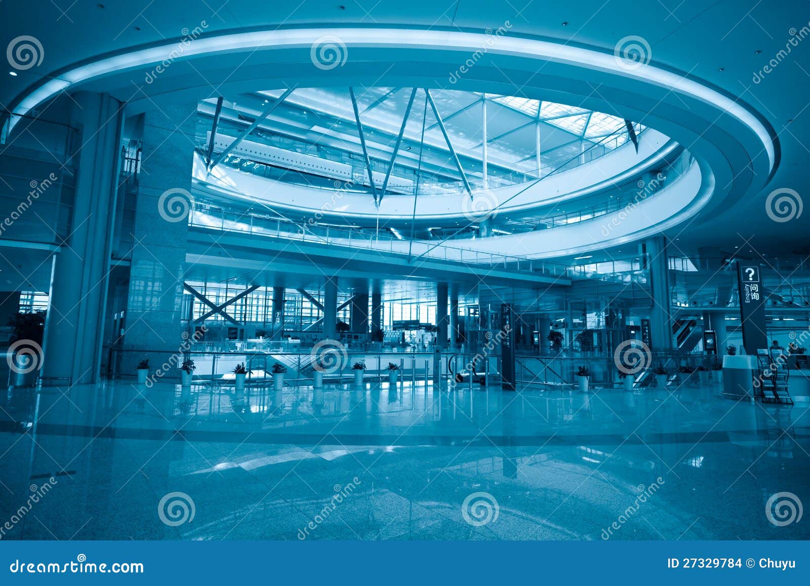 Modern Hall in Transportation Hub Stock Photo - Image of shanghai ...