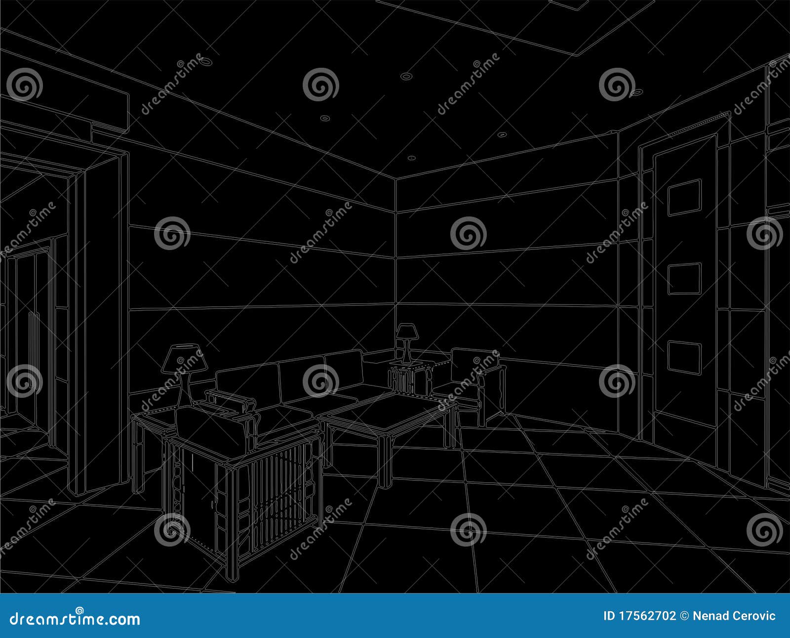 Modern Hall Vector 02 stock vector. Illustration of room - 17562702