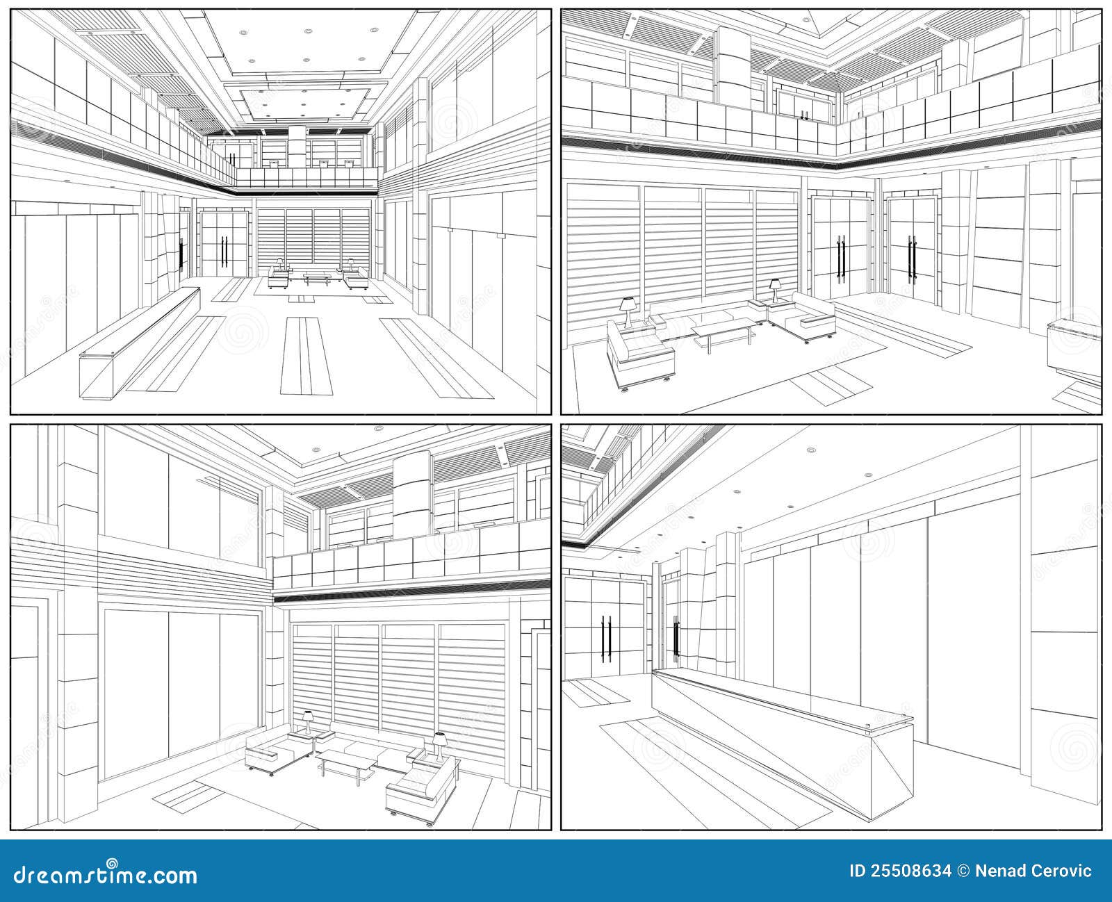 Modern Hall Vector 07 stock vector. Illustration of furnish - 25508634
