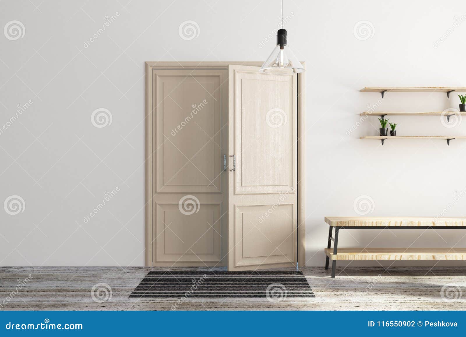 Modern Hallway with Copy Space Stock Illustration - Illustration of ...