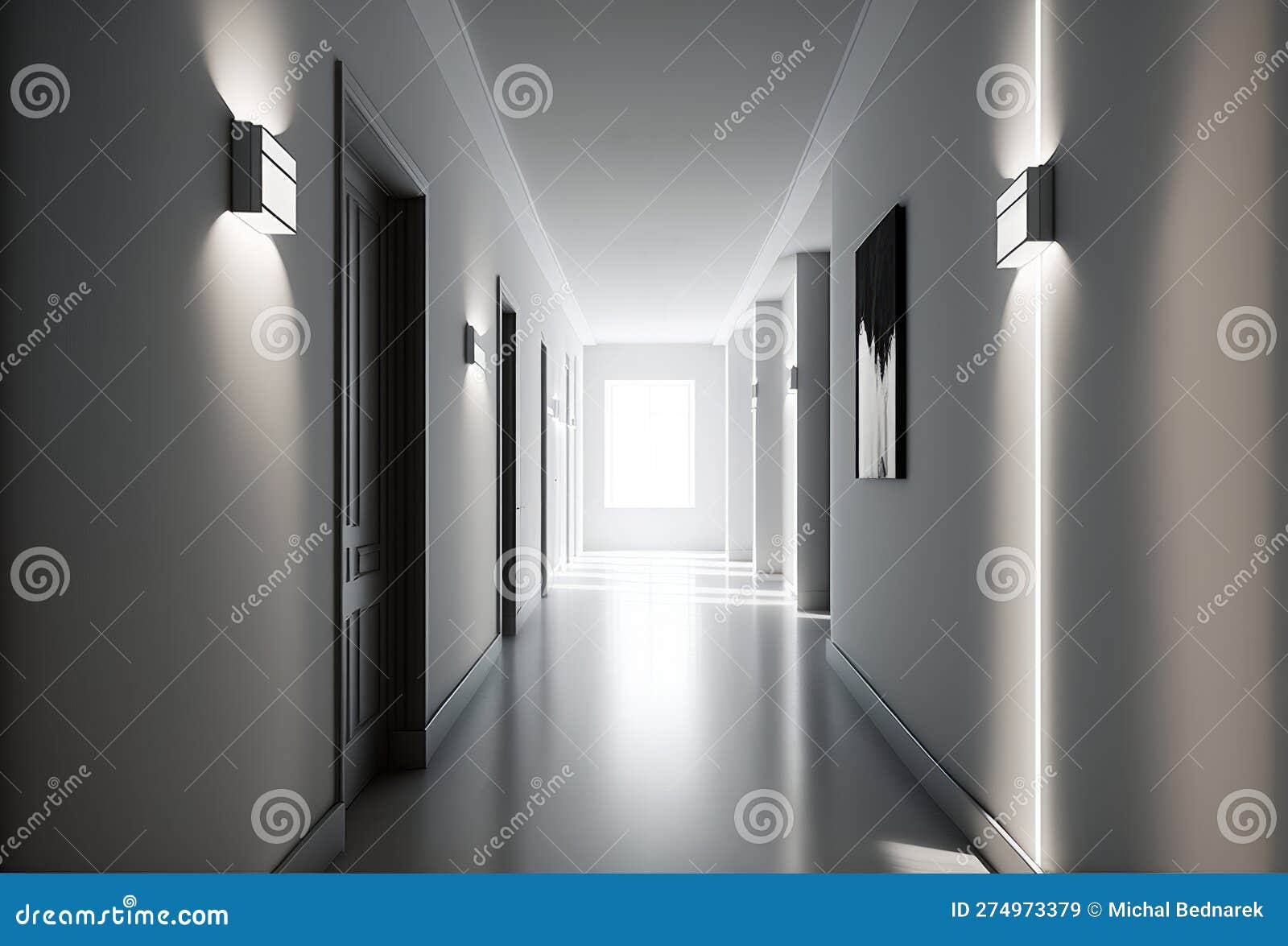 Modern Hallway Corridor Interior, Minimalist and Clean. Generative AI ...