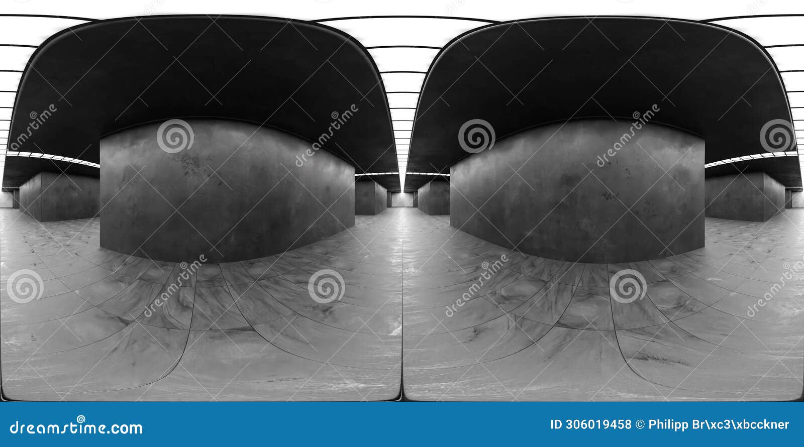 An Empty Industrial Design Room with Ceiling Lights 360 Panorama Vr ...