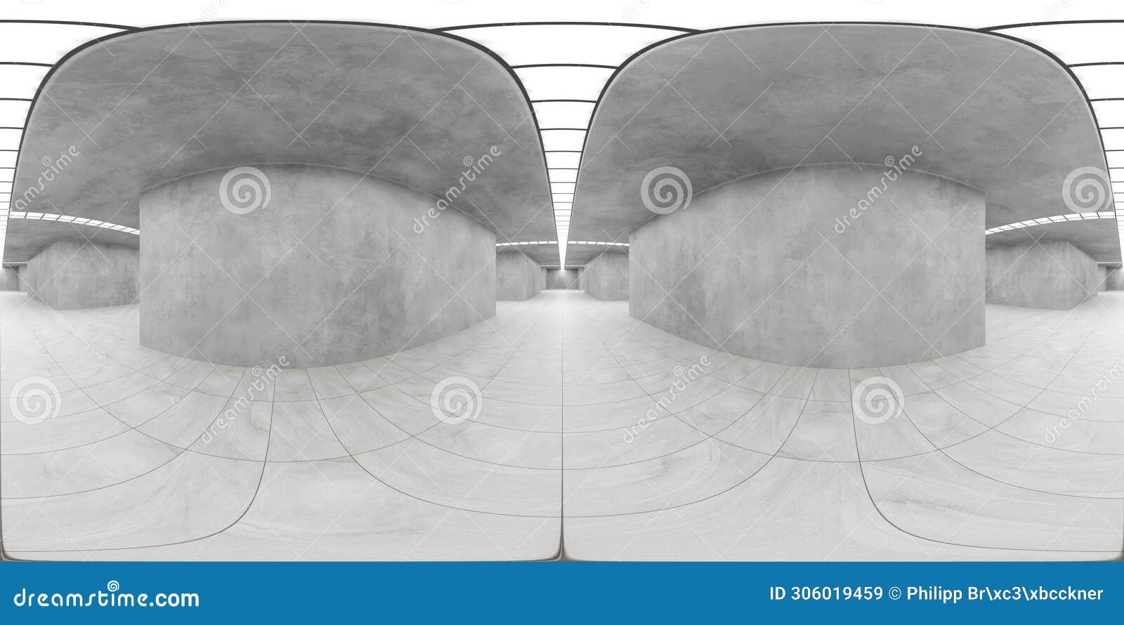 An Empty Industrial Design Room with Ceiling Lights 360 Panorama Vr ...