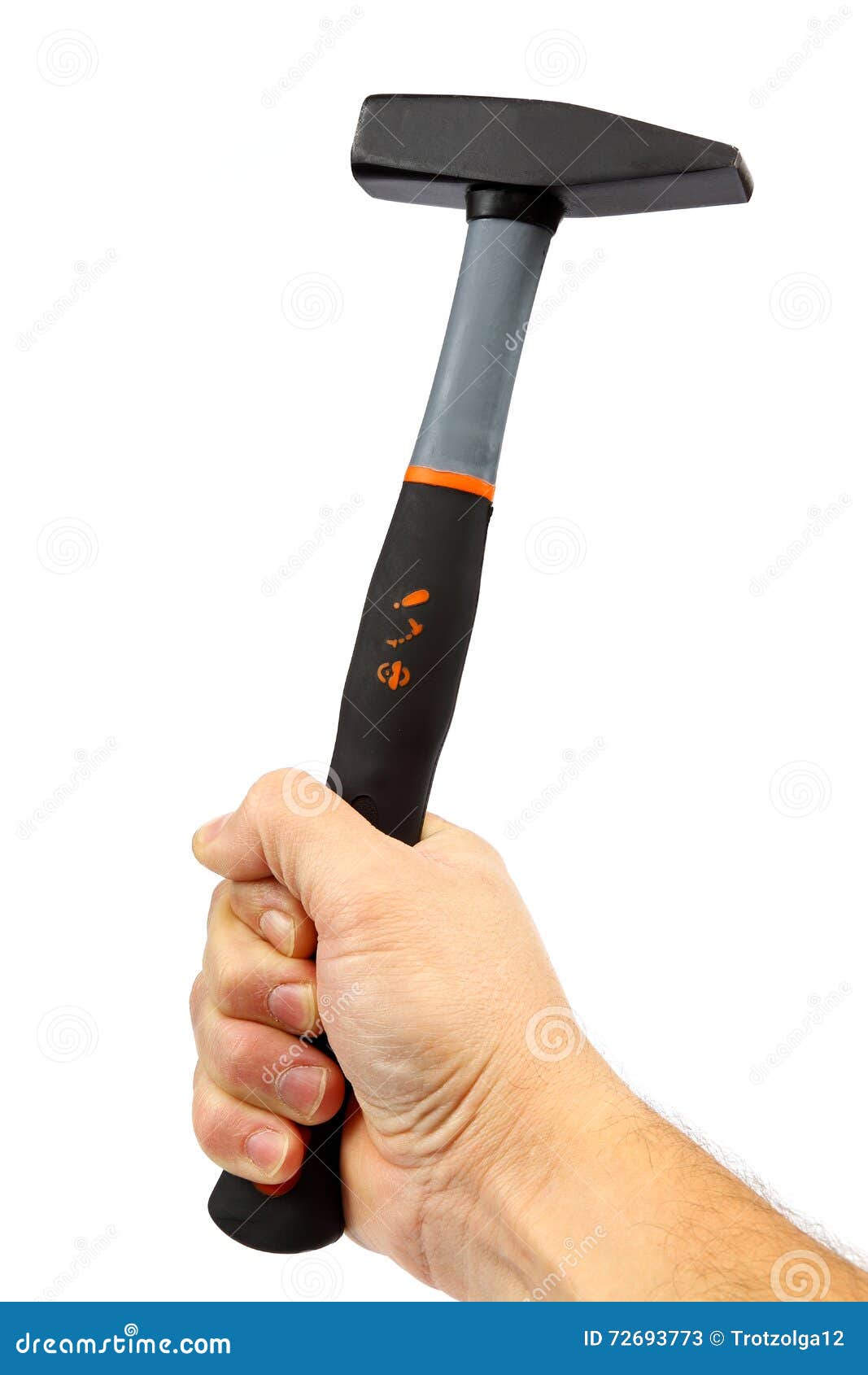 Modern hammer in hand. stock image. Image of gram, labor - 72693773