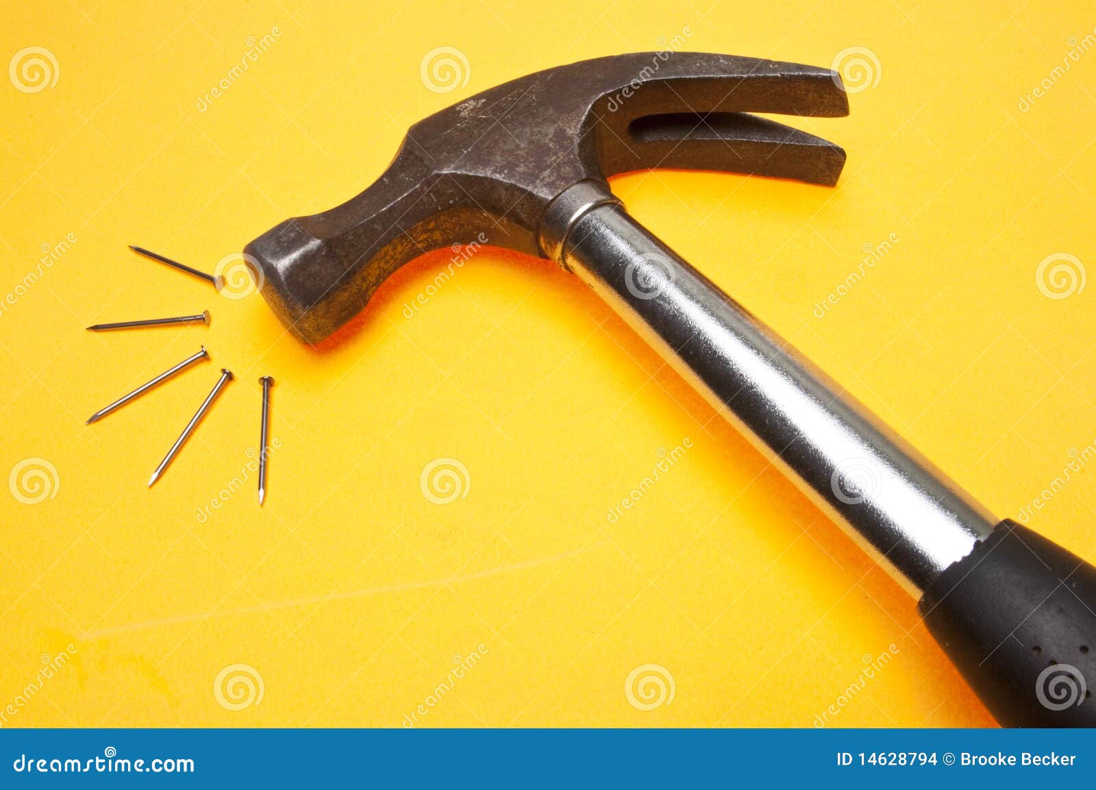 Modern Hammer and Nails stock photo. Image of modern - 14628794