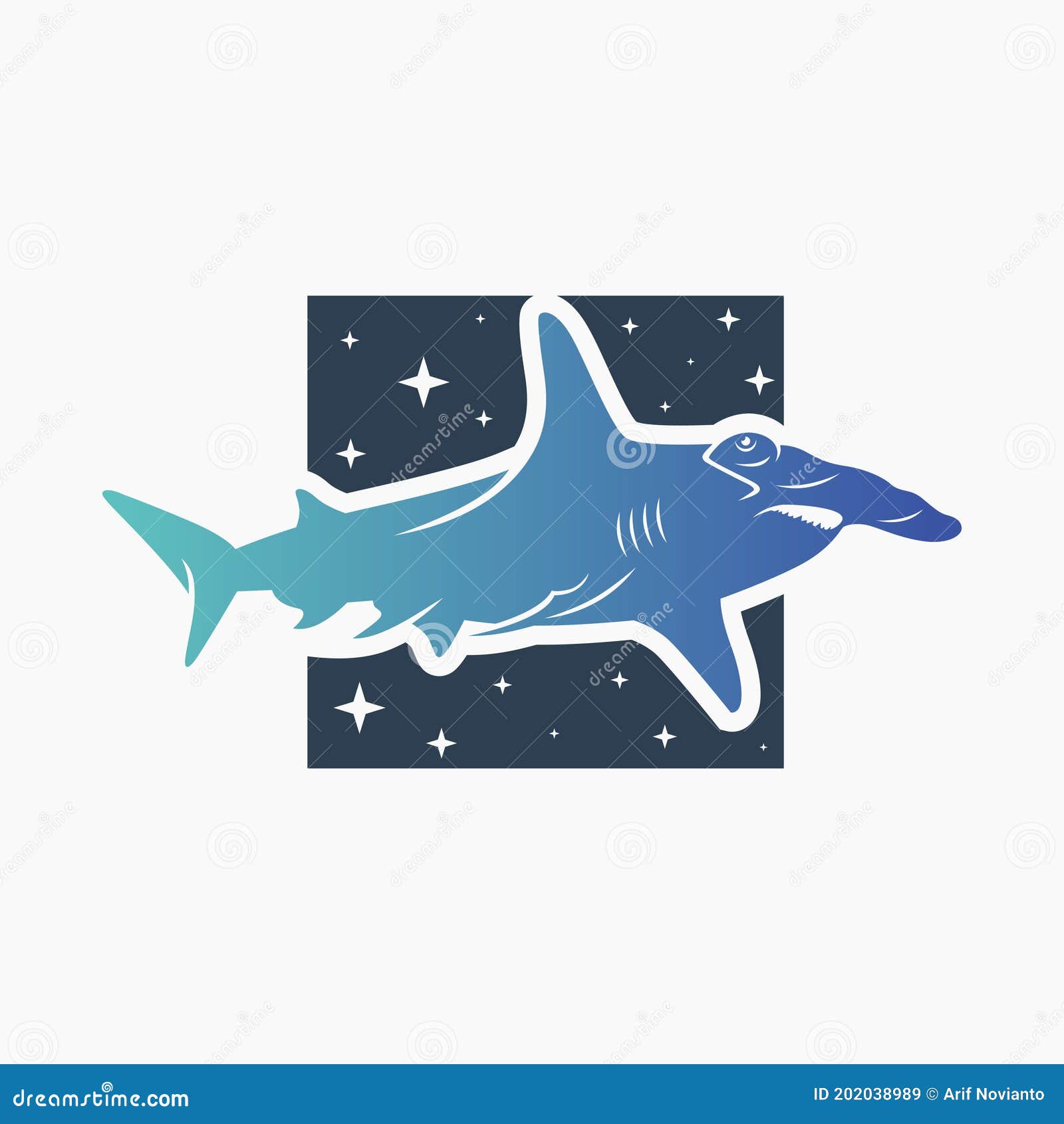 Modern Hammerhead Shark Logo Stock Vector - Illustration of marine ...
