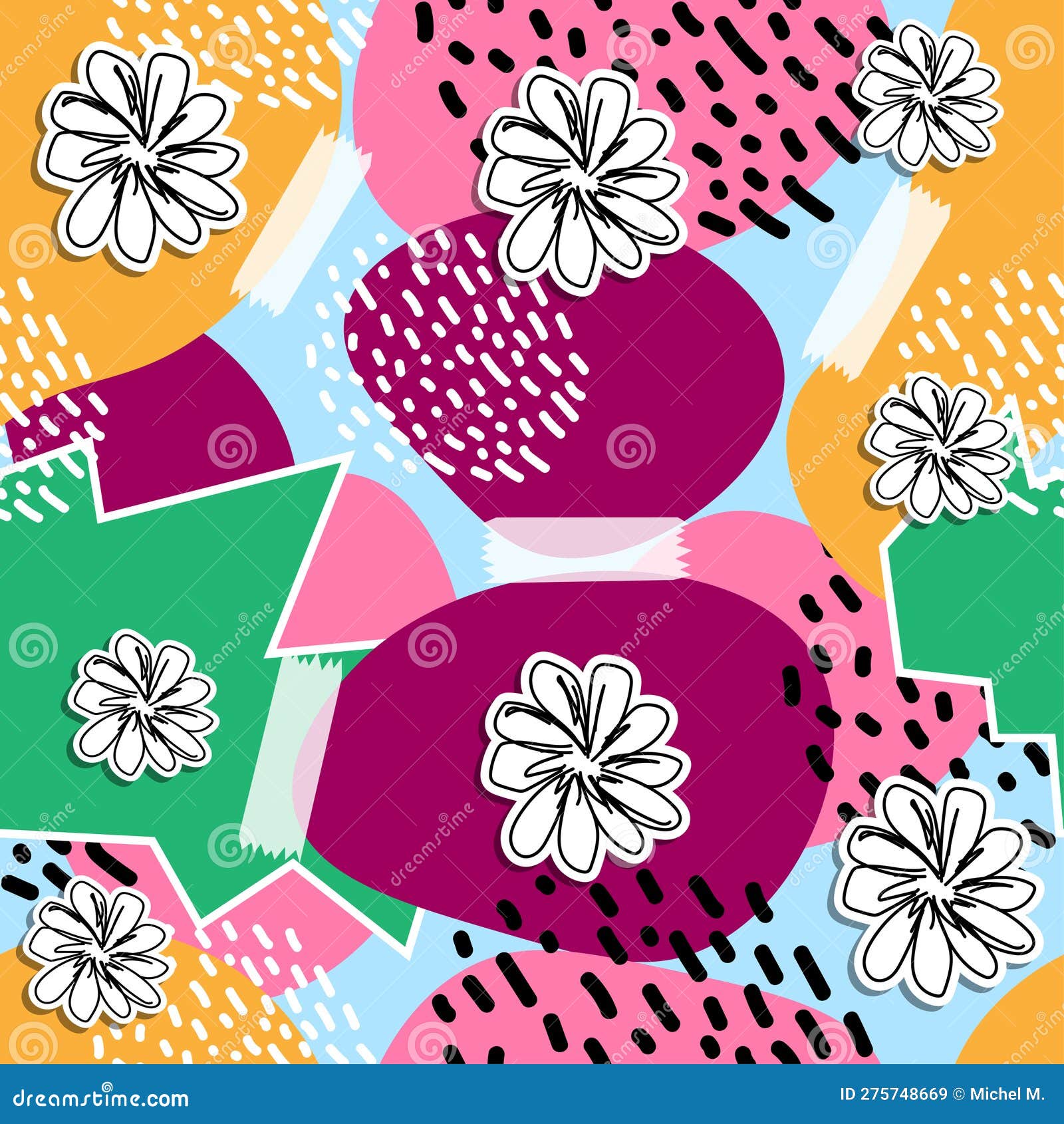 Collage Cartoon Birds Doodle Pattern | CartoonDealer.com #44169785