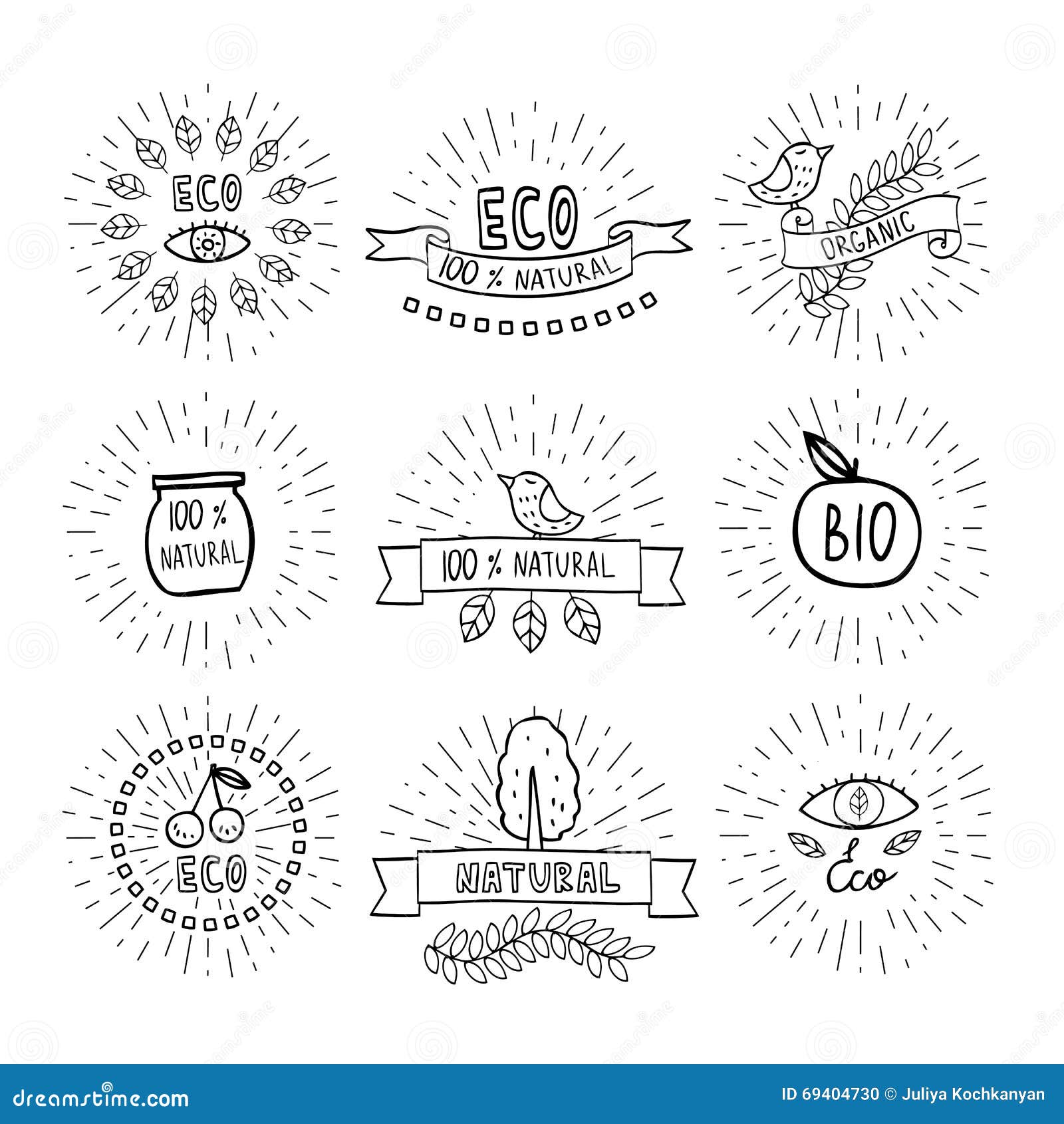 Modern Hand Drawn Design Organic Stock Vector - Illustration of hand ...