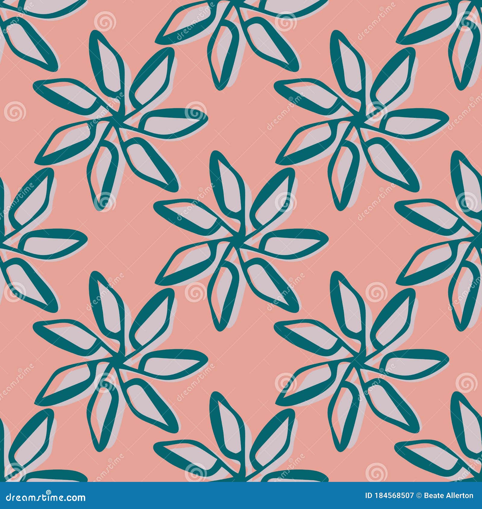 Modern Hand Drawn Flowers Seamless Vector Pattern Background. Painterly ...