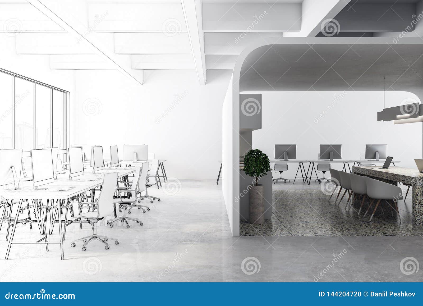 Modern hand drawn kitchen stock illustration. Illustration of ...