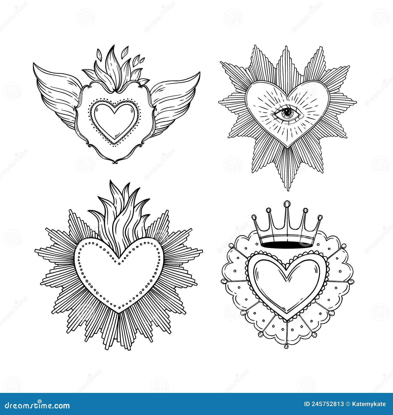 Set Of Drawings Solar System. Planets And Satellites. Astronomy Symbols ...