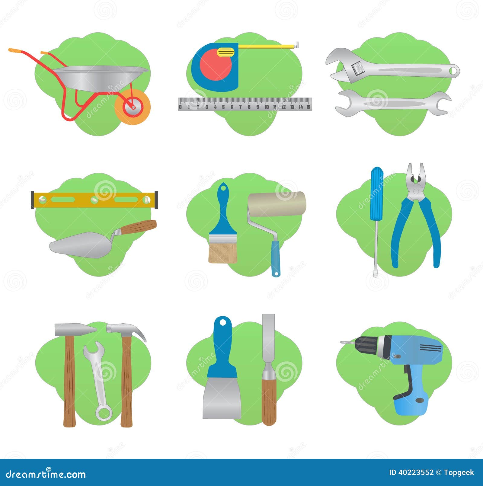 Modern Hand Tools. Instruments Collection Stock Vector - Illustration ...