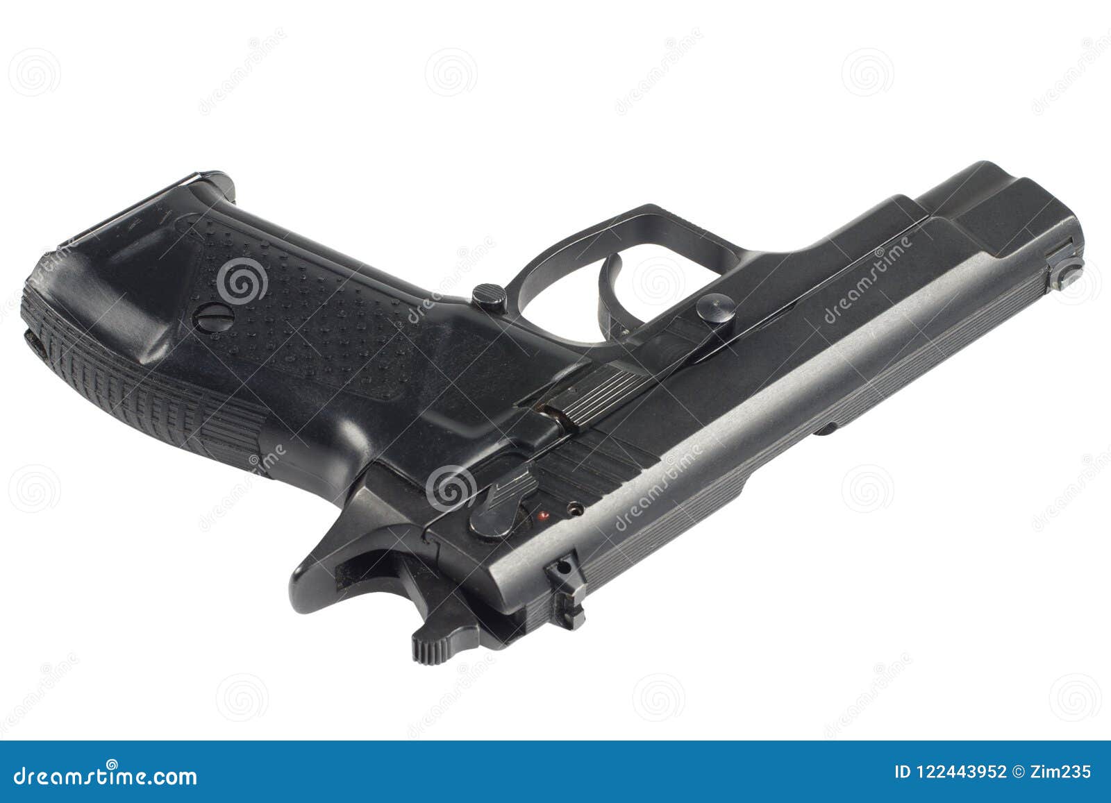 Modern Handgun Isolated on White Stock Photo - Image of protect, force ...