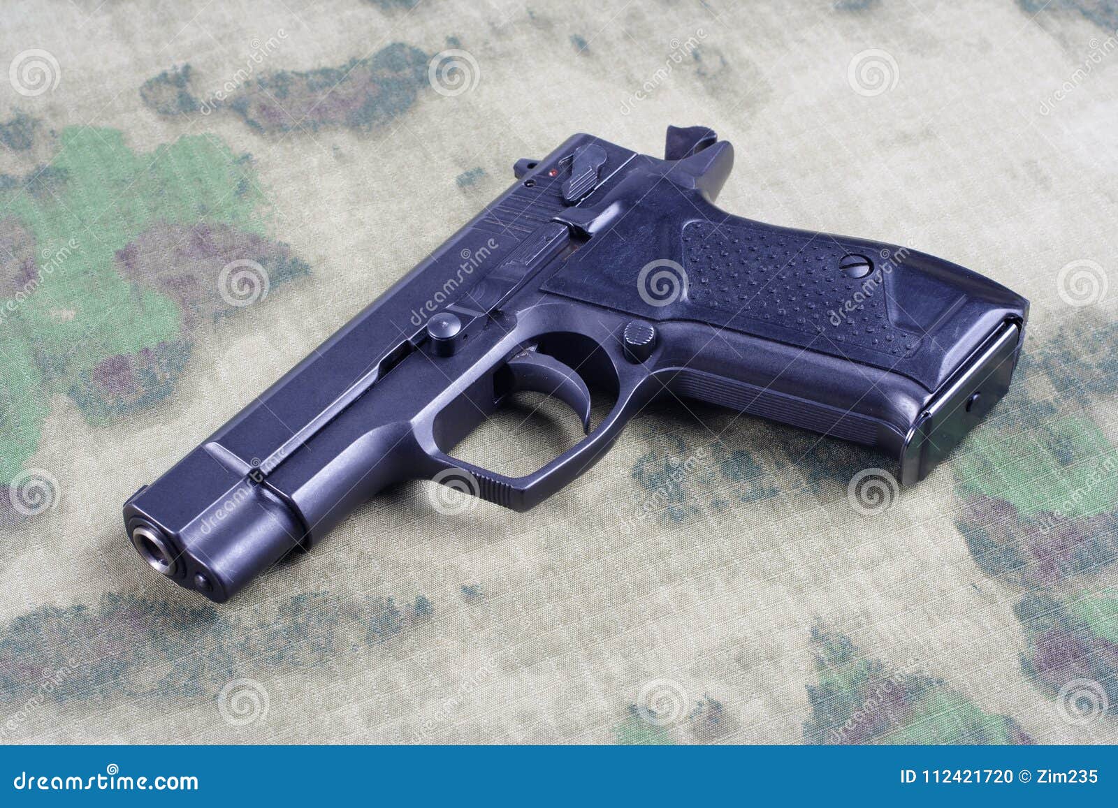 Modern handgun stock photo. Image of equipment, iron - 112421720