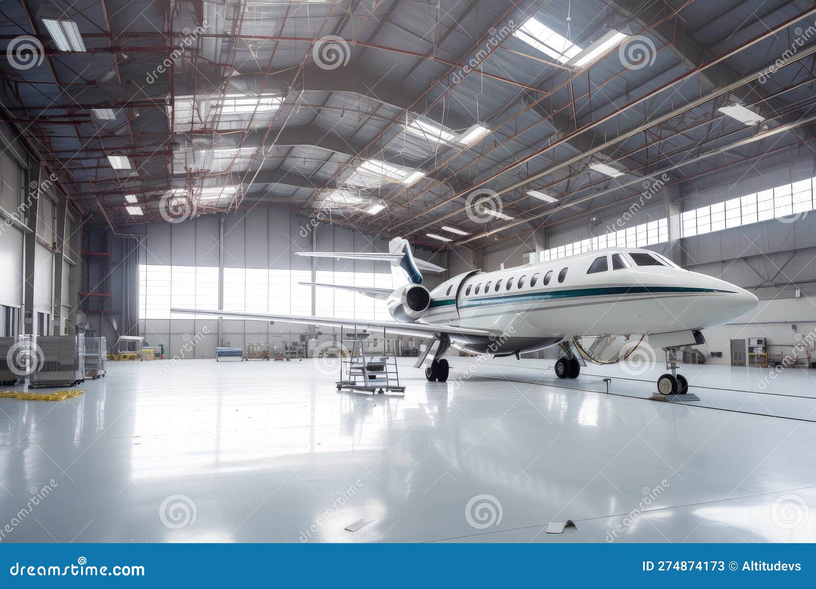 Modern Hangar with State-of-the-art Aircraft, Engines, and Technology ...