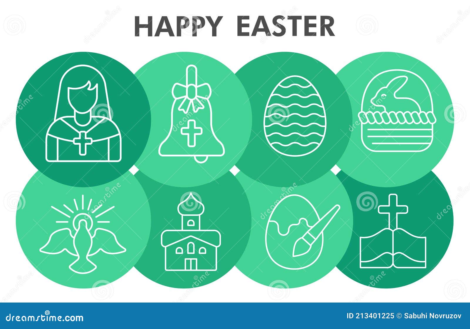 Modern Happy Easter Infographic Design Template with Icons. Easter ...