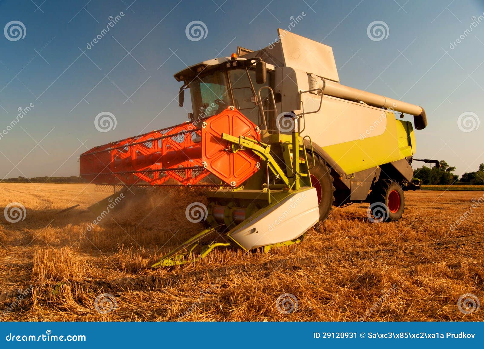 Modern Harvester Combine Standing on the Field Stock Image - Image of ...