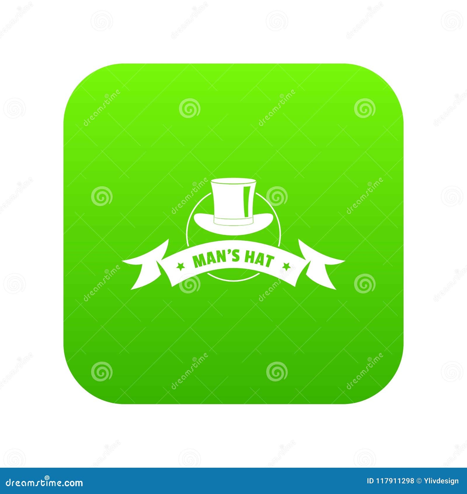Modern Hat Icon Green Vector Stock Vector - Illustration of modern ...