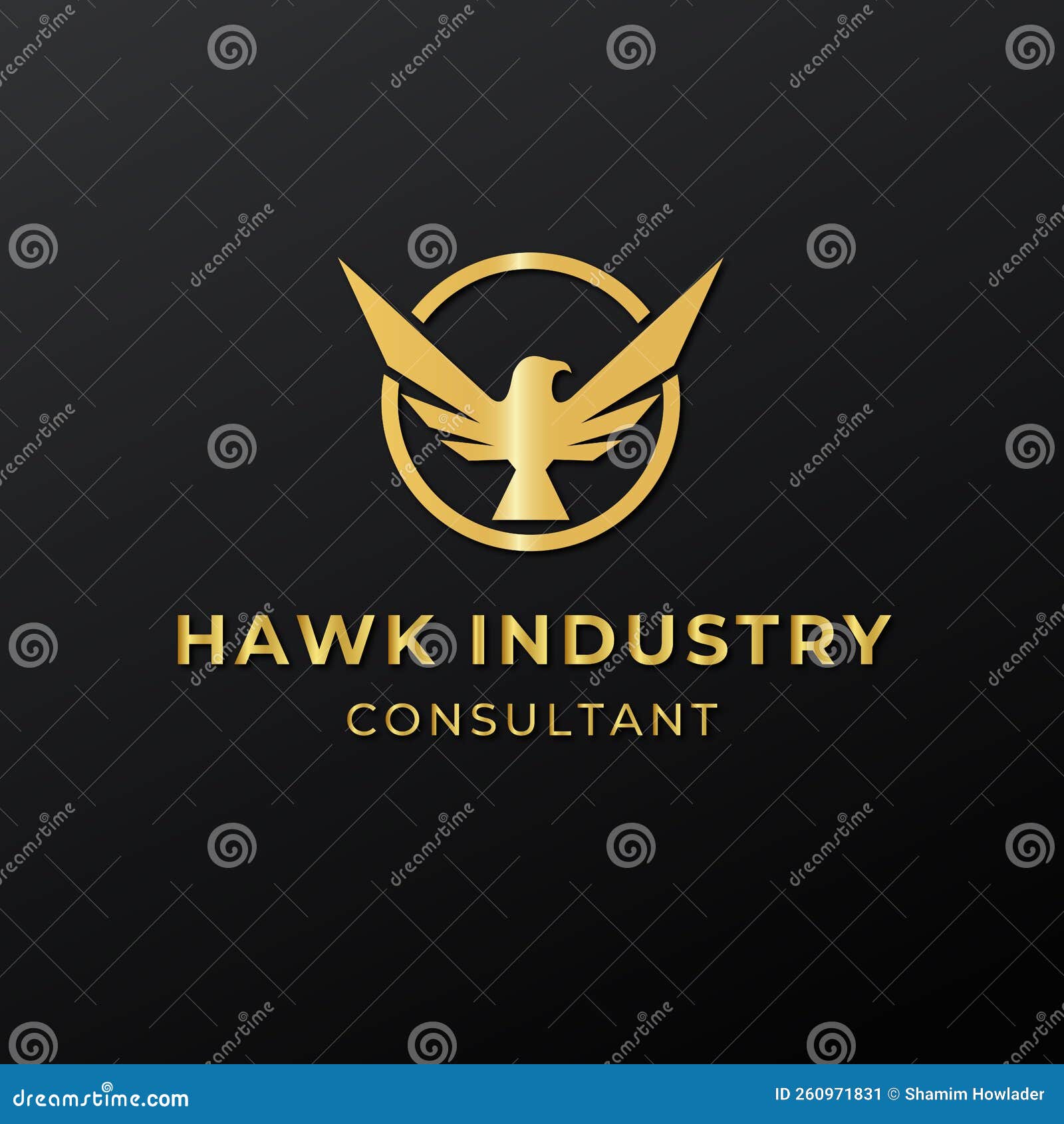 Modern Hawk Industry Logo stock vector. Illustration of golden - 260971831