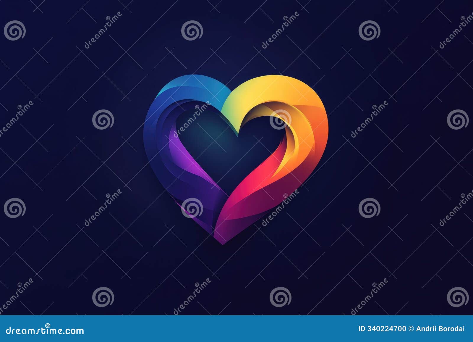 Modern Heart Design Transitioning into Rainbow. Stock Illustration ...