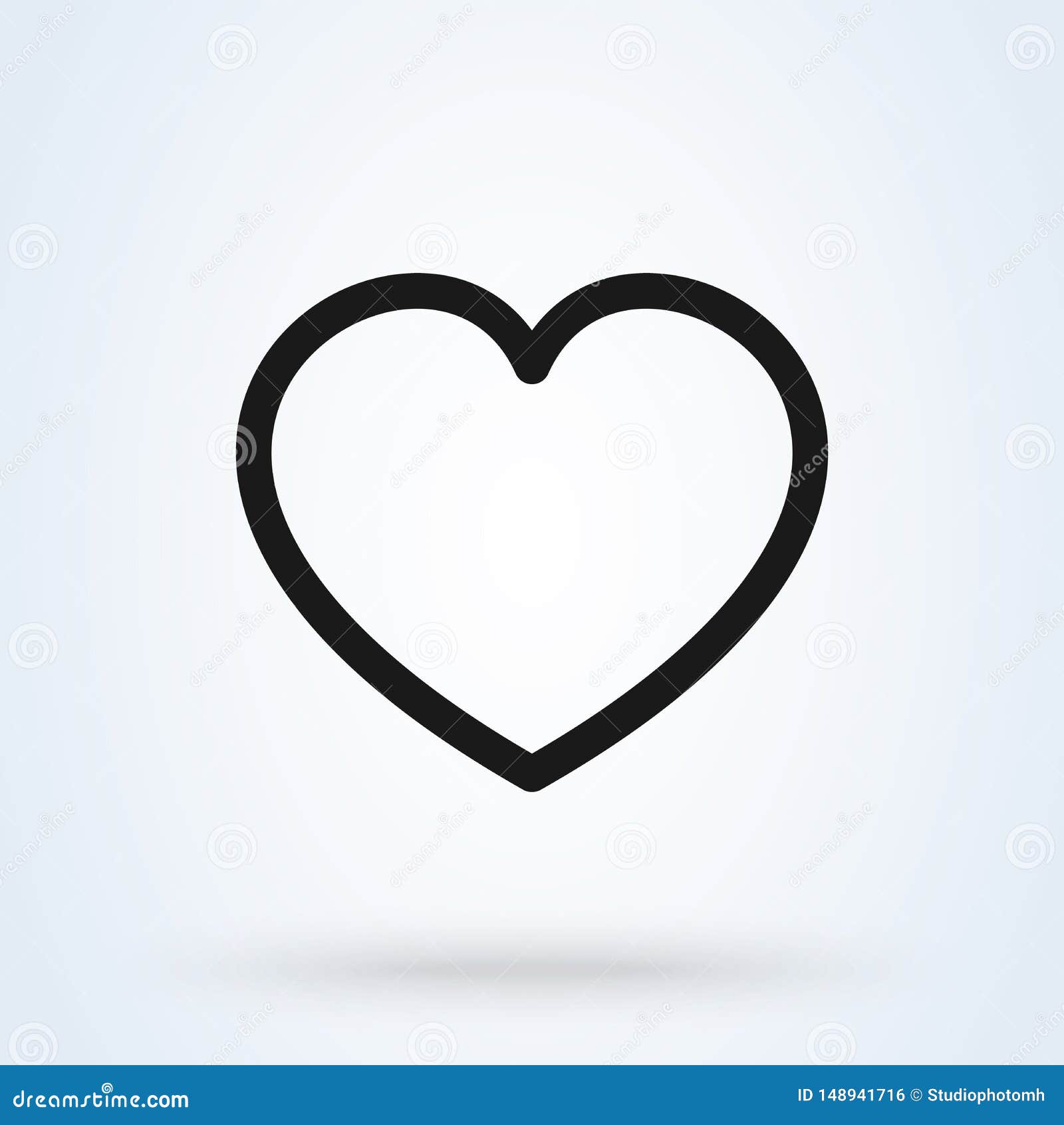 Modern Heart Line Flat Style. Vector Illustration Icon Isolated on ...
