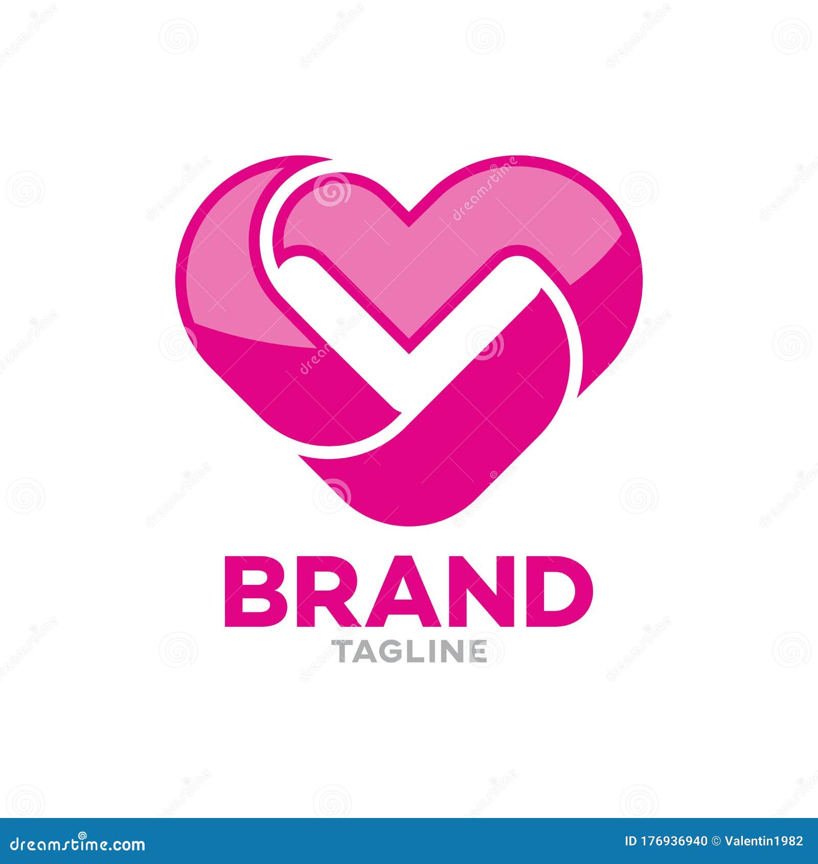 Modern heart shape logo. stock vector. Illustration of vector - 176936940