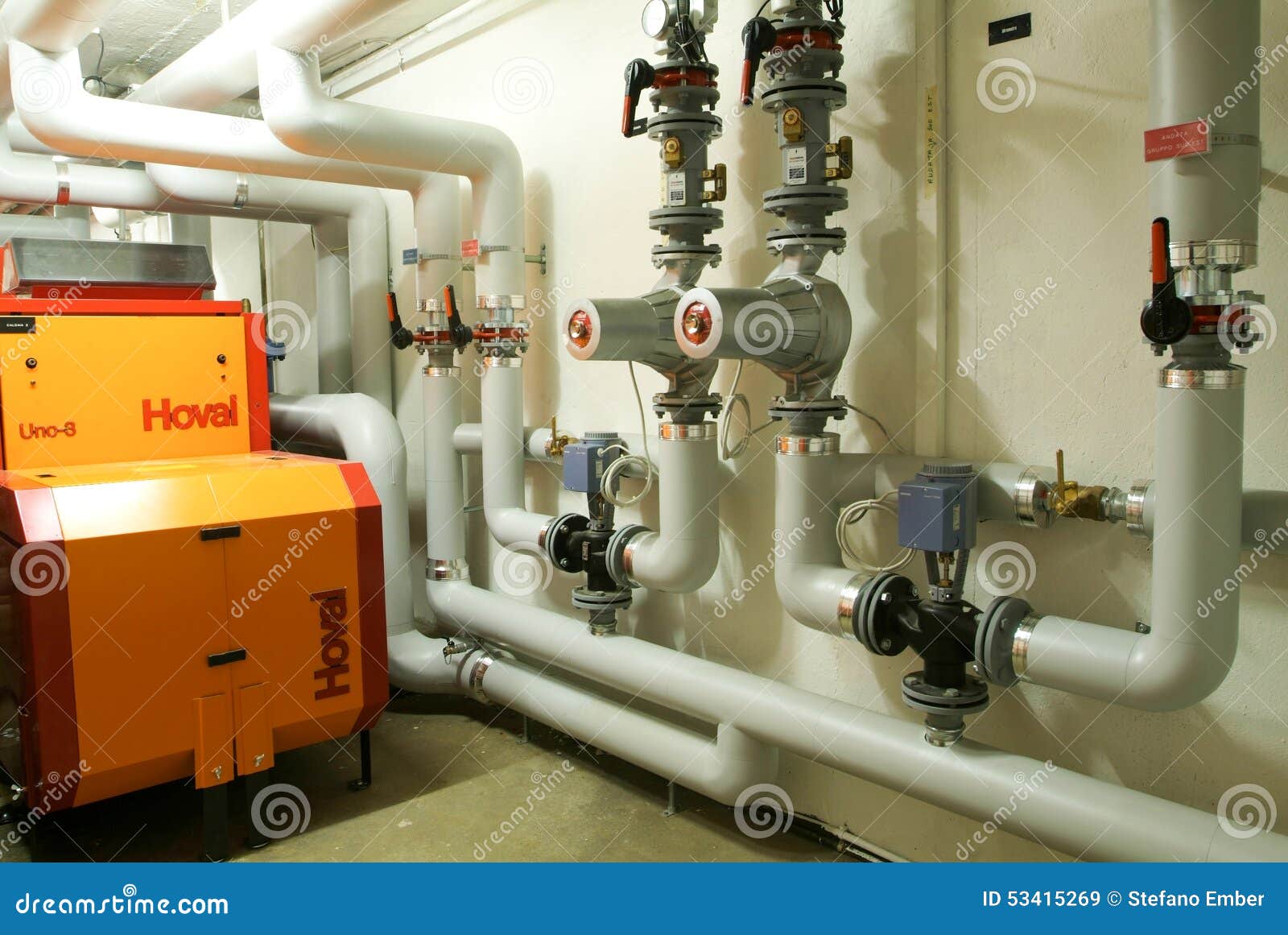 Modern heating system editorial stock image. Image of piping - 53415269