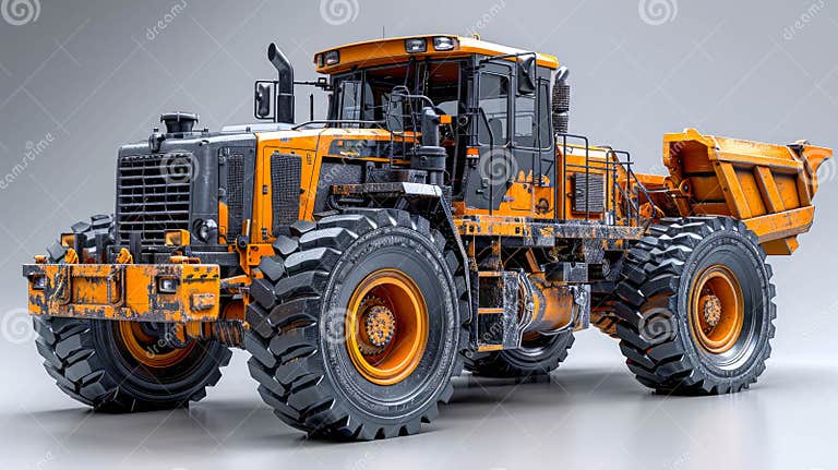 Modern Heavy Construction Machinery on a White Background Stock ...