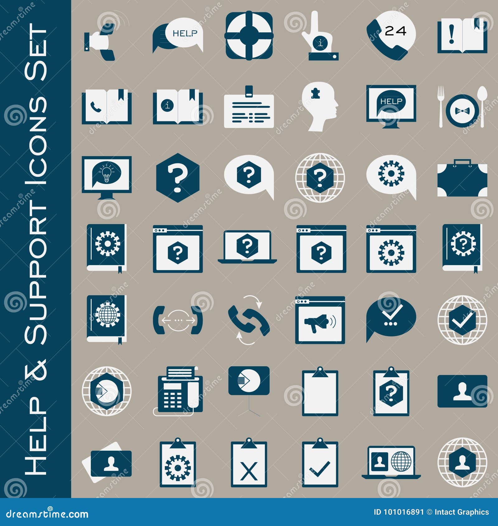 Modern Help & Support Icons Set Stock Vector - Illustration of receiver ...