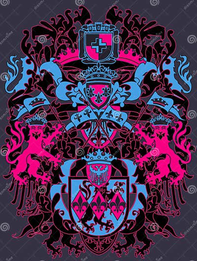 Modern heraldry design stock vector. Illustration of crown - 9155465