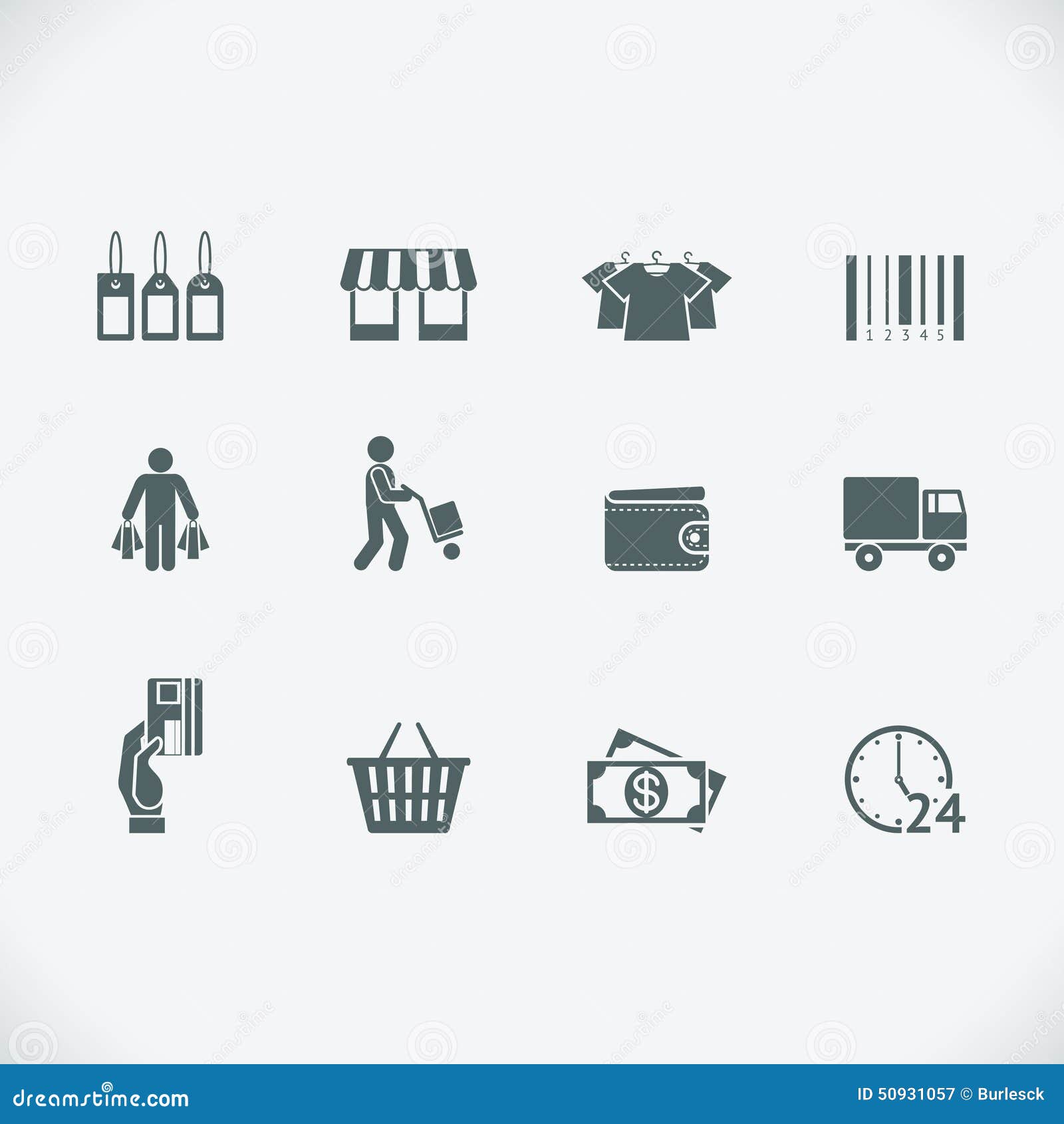 Modern Het Winkelen Pictogram Vector Illustratie - Illustration of geld ...