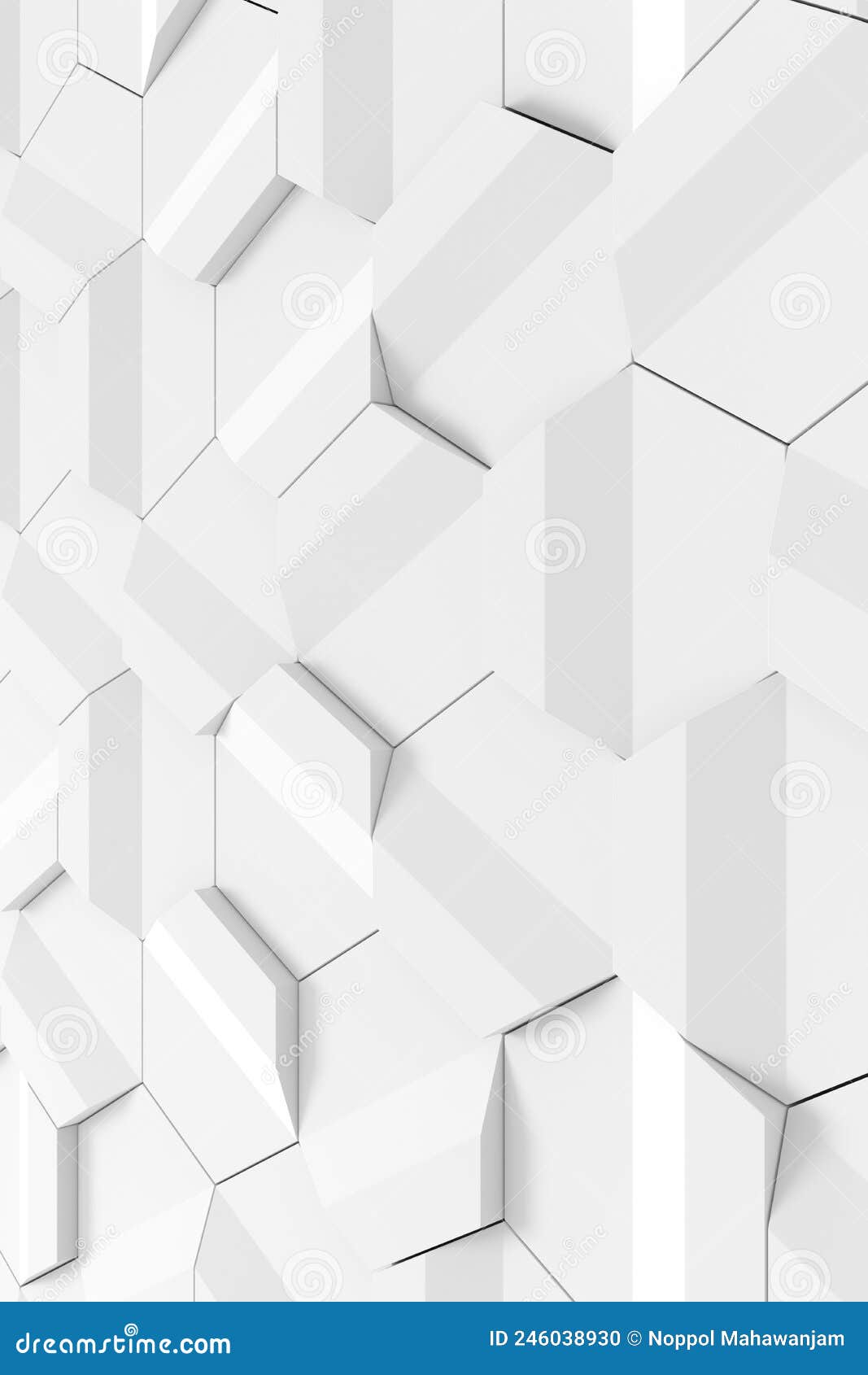 Modern Hexagon Tile Wall. 3D Rendering Stock Illustration ...