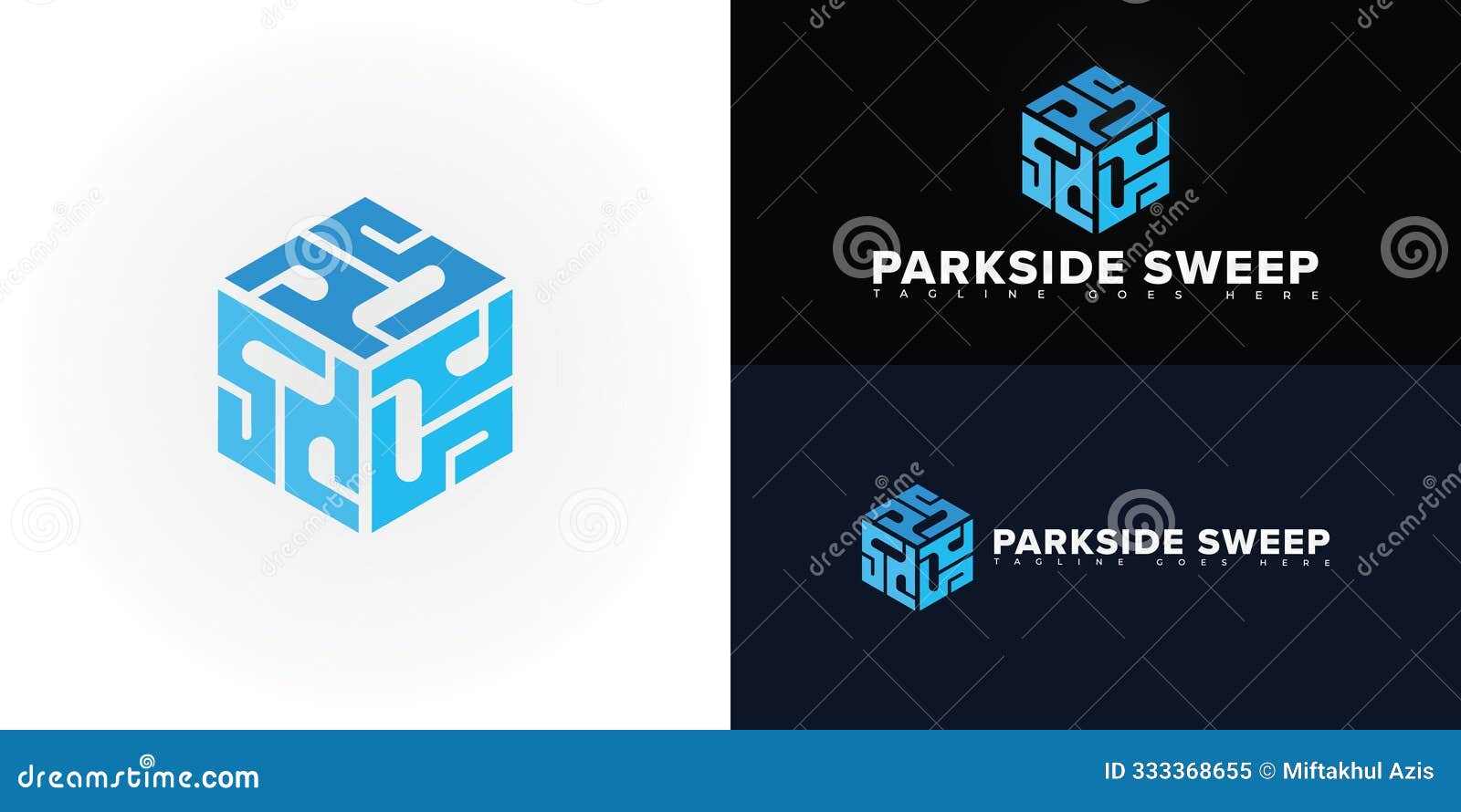 Modern Hexagon Vector Initial Letter PS or SP in Blue Color Isolated on ...