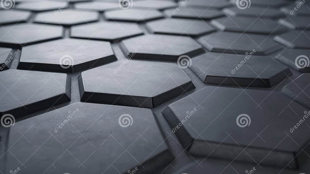 Modern Hexagonal Black Tile Flooring - Textured Geometric Interior ...