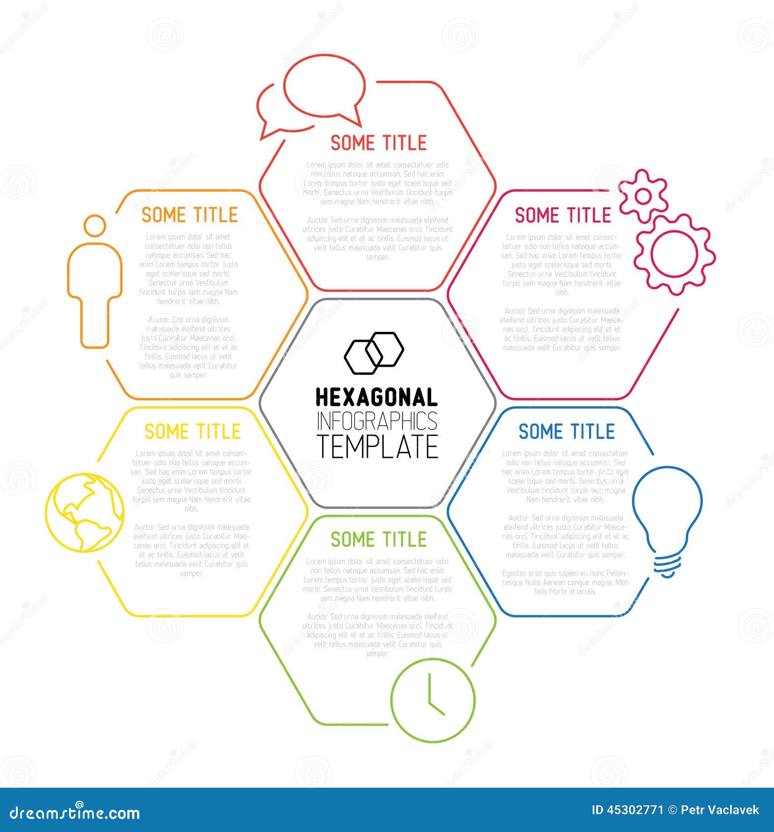 Modern Hexagonal Infographic Report Template Made from Lines Stock ... Modern Hexagonal Infographic Report Template Made from Lines Stock ...