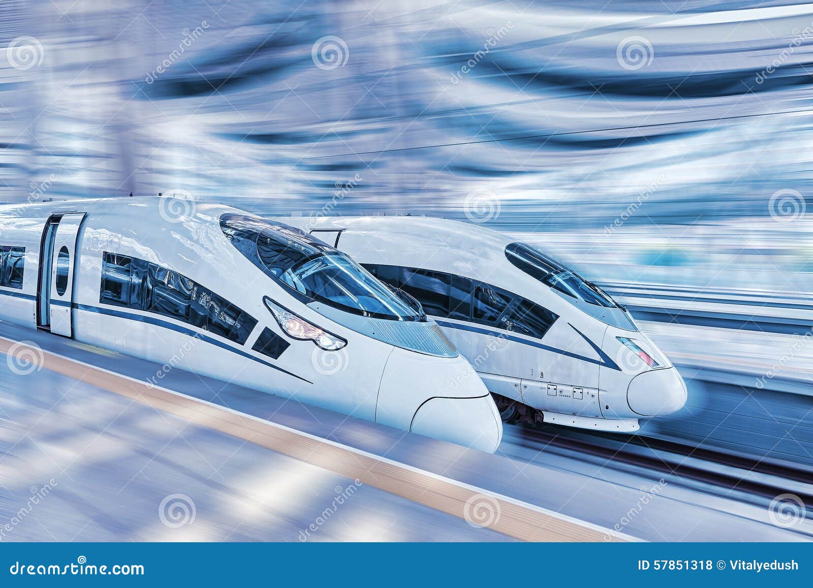 Modern Hi-Speed Passenger Train. Stock Photo - Image of electric ...