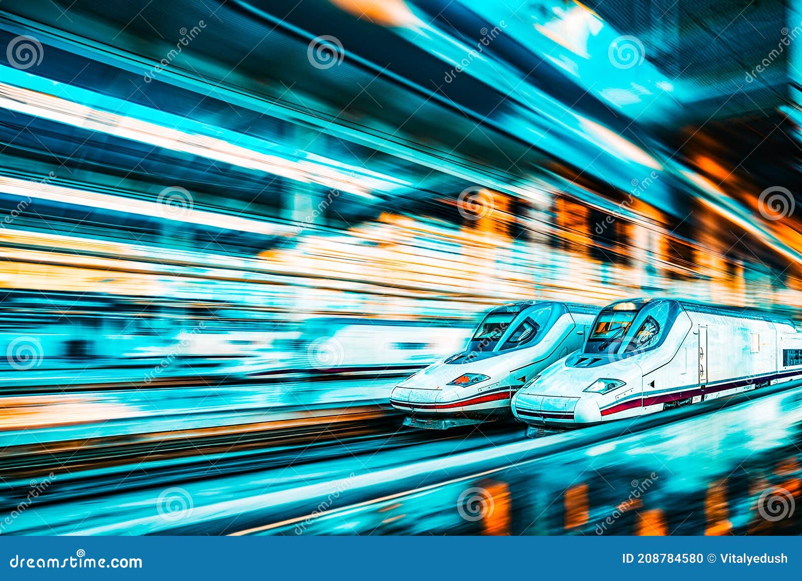 Modern Hi-speed Passenger Train in Movement (motion Stock Photo - Image ...