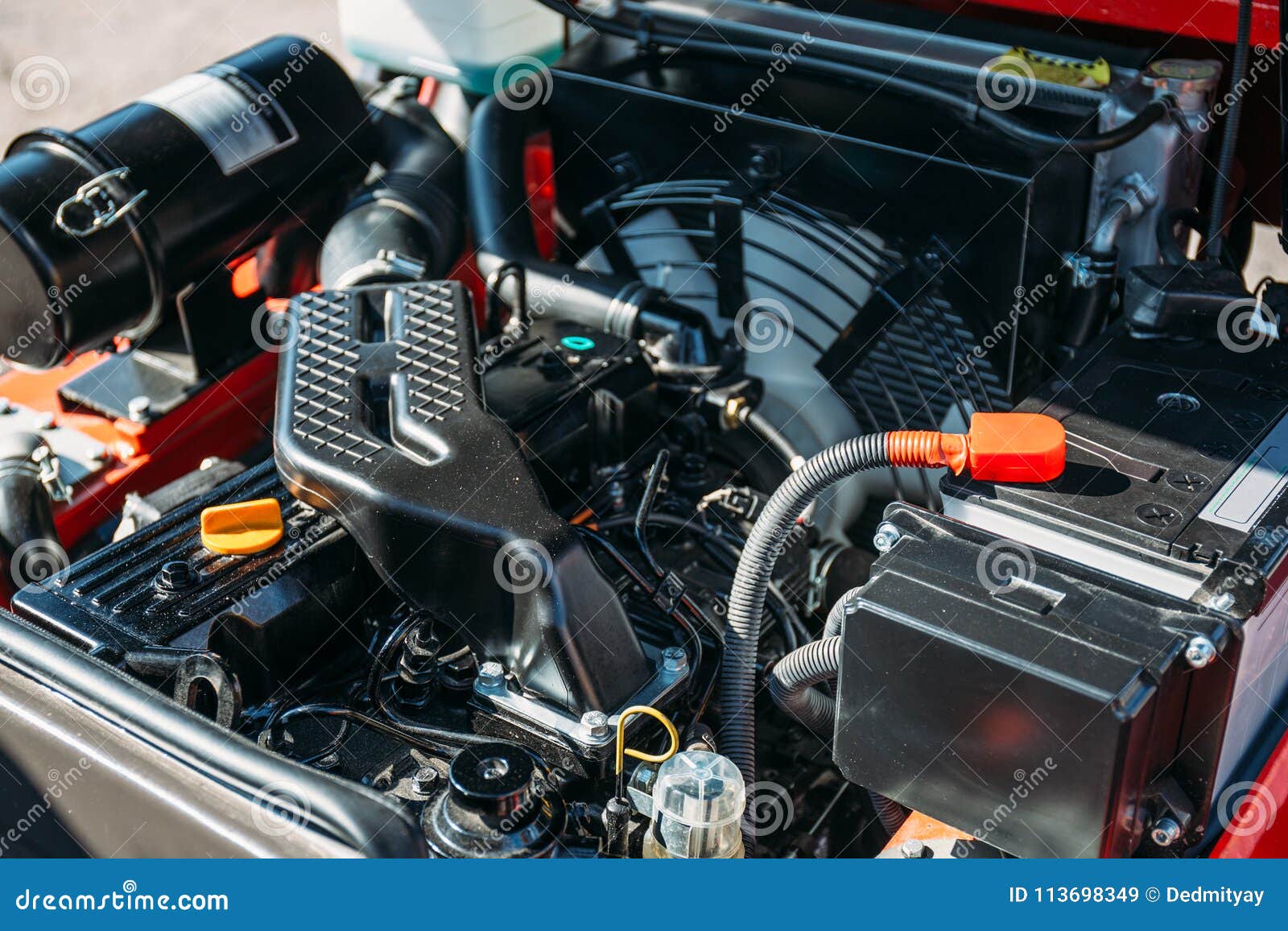 Modern Hi-tech Engine or Motor of Industrial Loader or Combine Vehicle ...