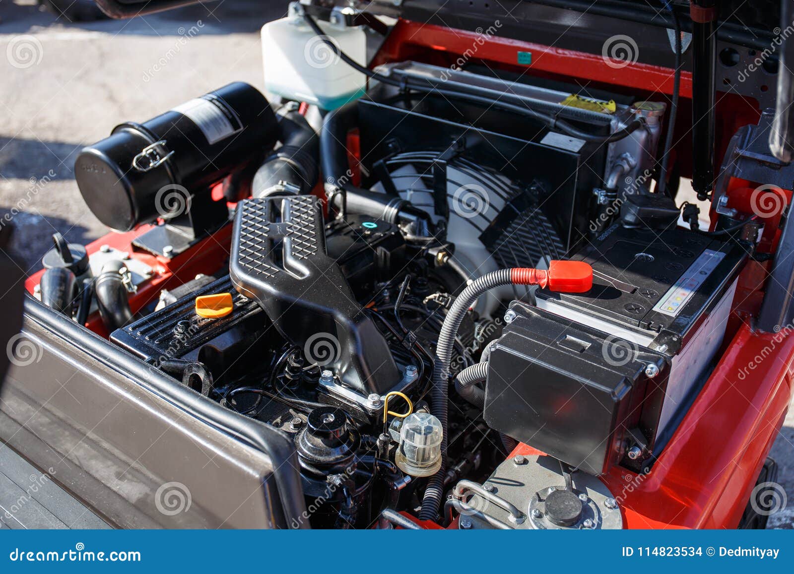 Modern Hi-tech Engine or Motor of Industrial Loader or Combine Vehicle ...