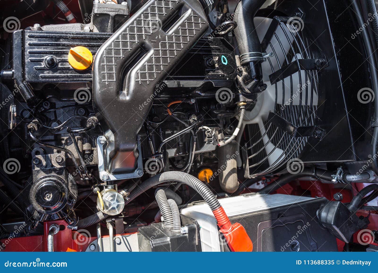 Modern Hi-tech Engine or Motor of Industrial Loader or Combine Vehicle ...