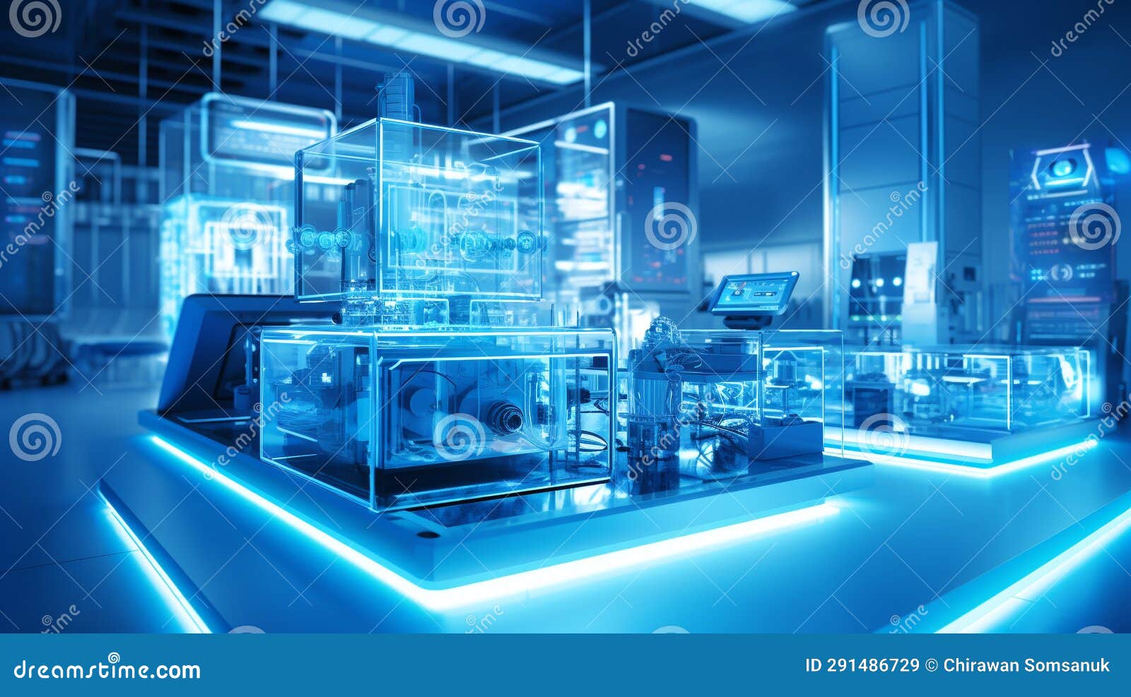 Modern Hi-tech Laboratory Science Stock Illustration - Illustration of ...