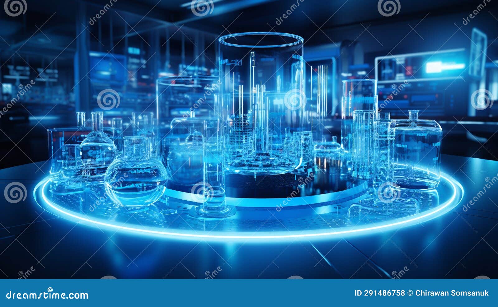 Modern Hi-tech Laboratory Science Stock Illustration - Illustration of ...