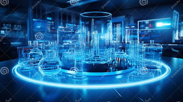Modern Hi-tech Laboratory Science Stock Illustration - Illustration of ...