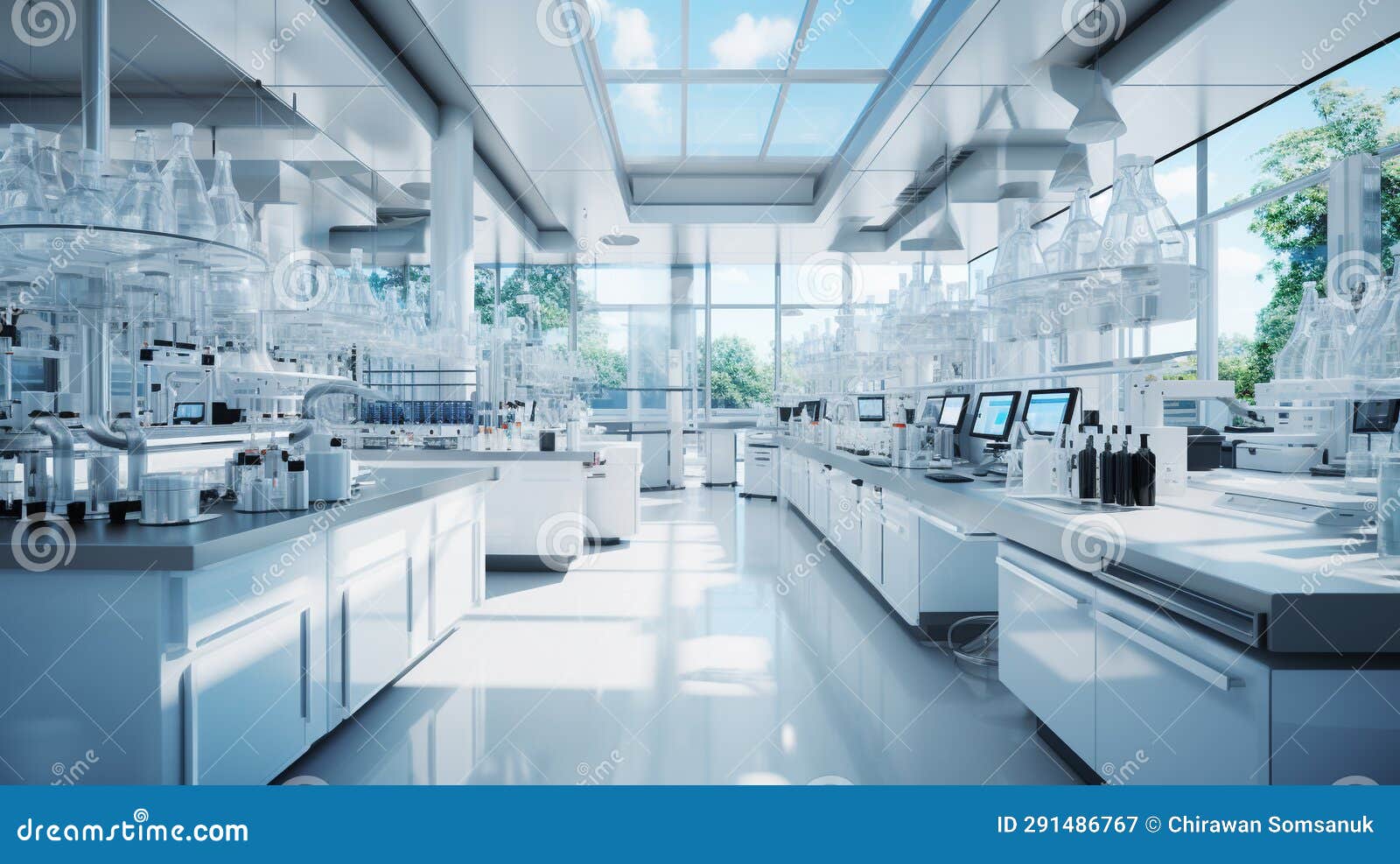 Modern Hi-tech Laboratory Science Stock Illustration - Illustration of ...